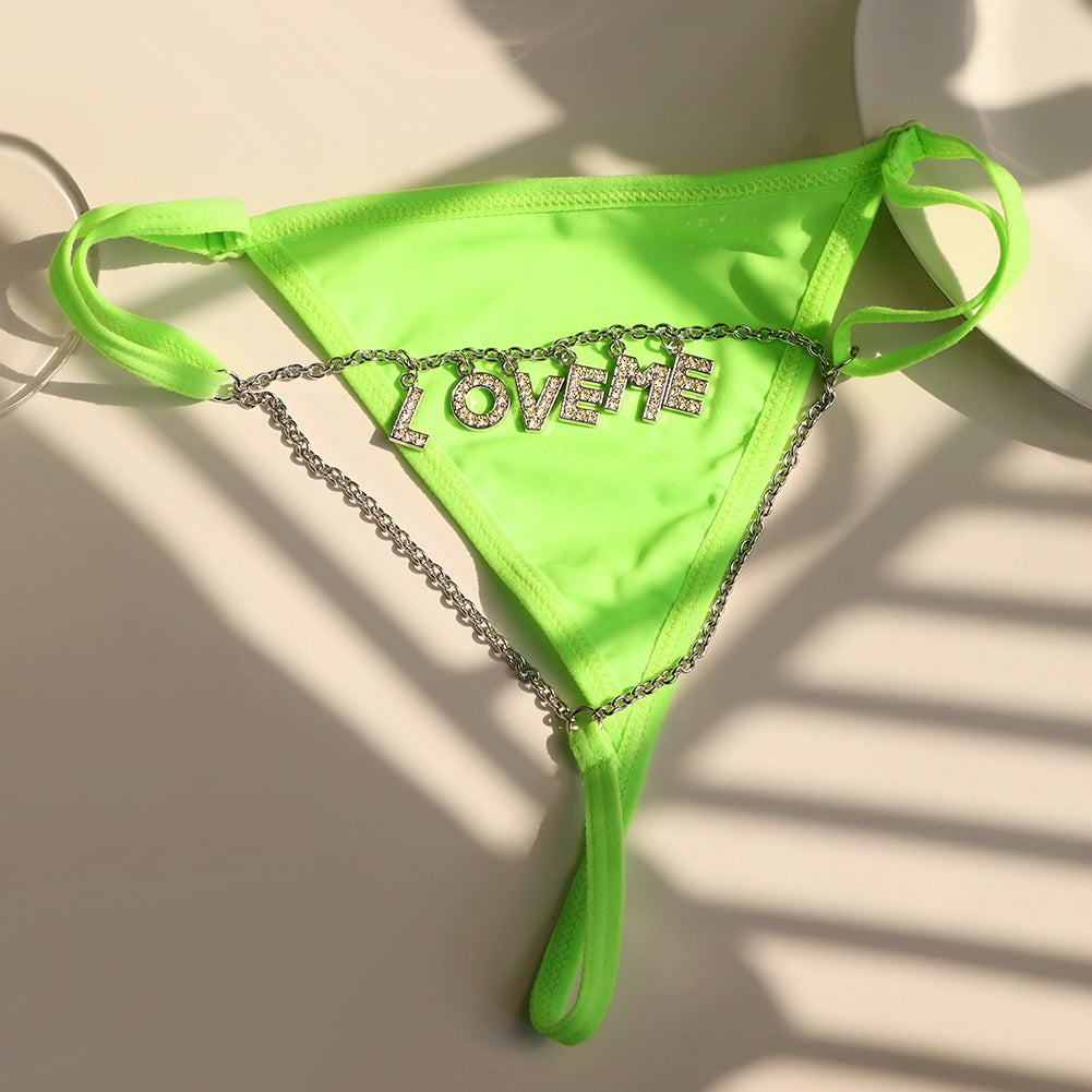 Personalized Triangle Chain Thong – Dulce Store Paris
